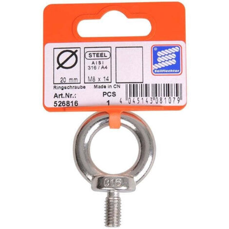 Bullone ad anello m8 a4 rvs aisi 316