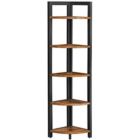 Scaffale angolare industriale a 5 livelli, carico di 5 kg, marrone ...