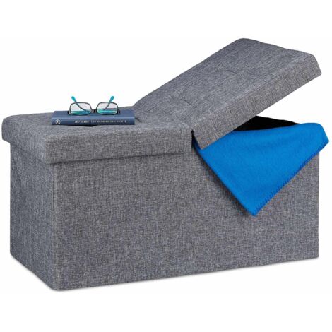 Storage bench with hinged lid