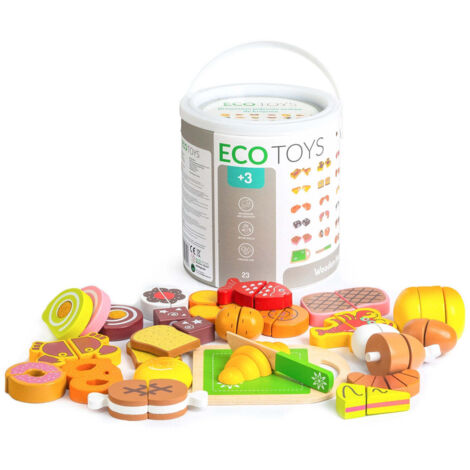 Cibo in legno da tagliare 23 pezzi ECOTOYS