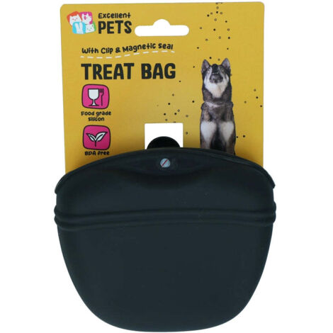 Dog treat bag - silicone magnetic closure clip on