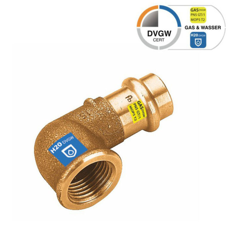 Pressfitting 90° Winkel - Bogen mit Innengewinde
