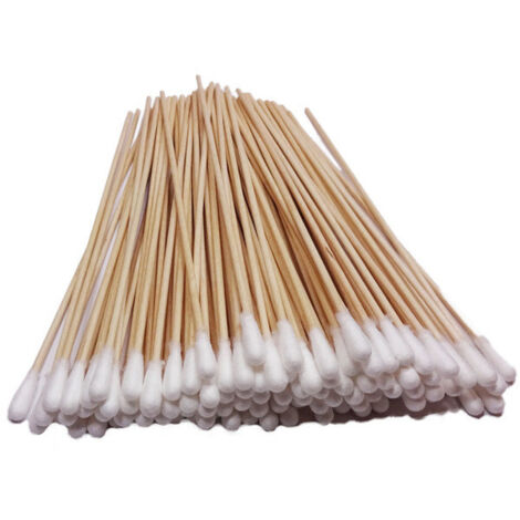 Tampon en coton d'un ct, avec btonnet en bois
