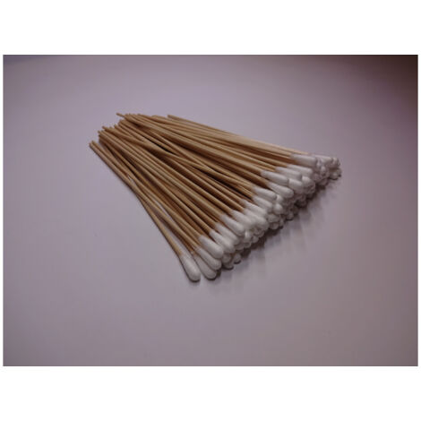 Tampon en coton d'un ct, avec btonnet en bois