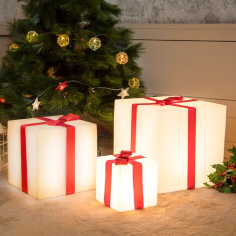 Cubo navideño iluminado 32 Moovere Solar+Batería recargable LED/RGB ...