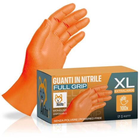 Guanti Nitrile XL Akitaink Full Grip Antiscivolo 100pz