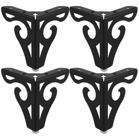 4 Pièces 10cm - Noir Pieds de TableStyle Européen Pied de Meuble en Fer ...