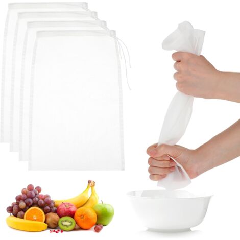 4pcs Sacs de Lait de Noix en Nylon, 36 x 24 cm Sacs en étamine à Maille ...