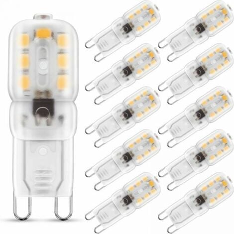 Ampoule LED G9 3W Blanc Chaud 3000K, 230V AC 220lm, Faisceaux Larges à ...
