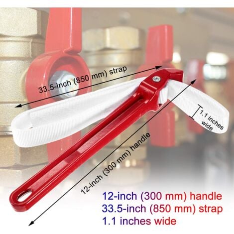 Clé à sangle de 12 pouces, clé à sangle en nylon pour tuyau, poignée de ...