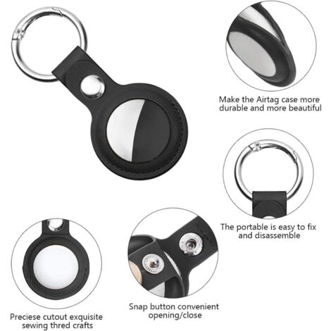 (Noir) Étui en cuir, Porte-clés, Étui portable résistant aux rayures ...