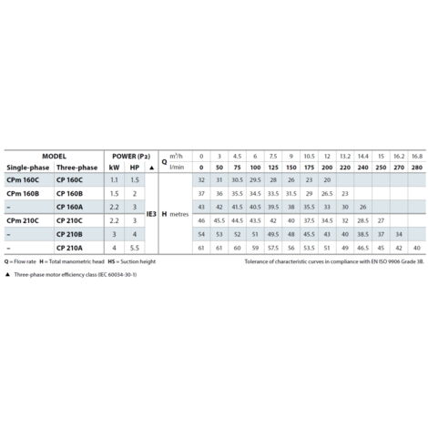 PEDROLLO CP 210B Pompe à eau centrifuge domestique horizontal 400V ...