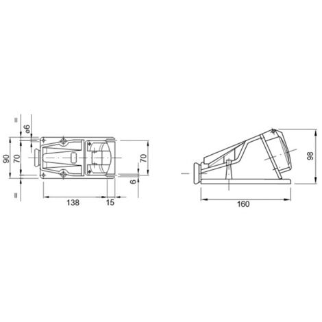 Prise murale fixe 90° IP44 Gewiss HP 16A - 3P+N