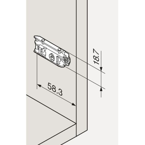 BLUM CLIP Exzenter Montageplatte gerade, Stahl, Schrauben, Distanz 0 mm