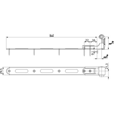 MACO Langband BLR seitl. reg. mit Hülse Lasche KR= 45-70 AT= 18 Gr. 2 ...