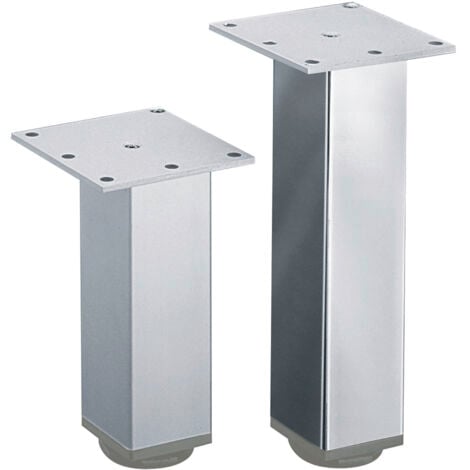 Hettich Unterbau-Möbelfuß, 46x46x120mm, Lano SQ, 9119544, silber eloxiert