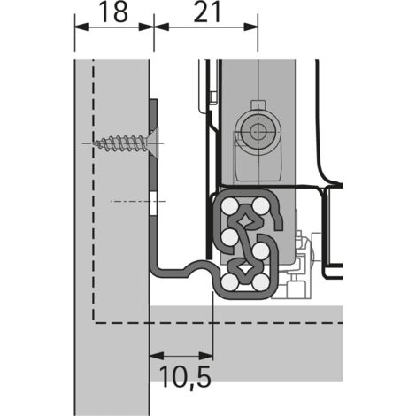 Hettich Auszugsführung Quadro V6 Push to open Silent, 300, EB 10, 5