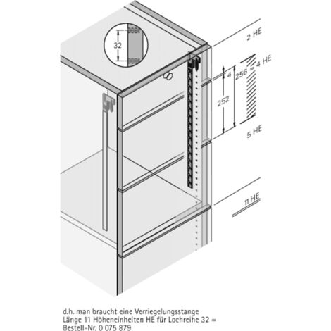 Hettich STAschubk.-Verriegelungsstange, Stop Control Plus 75894, beids ...