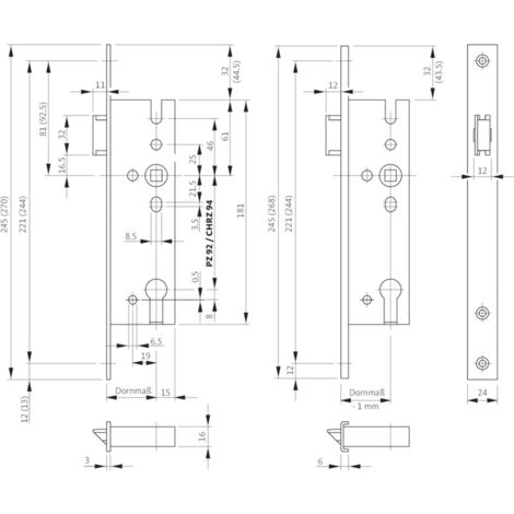Bks Fallenschloss B 1327, PZW92/8, D44, U24x6x245ktg, ER