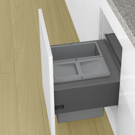 Hettich Frame f. AT Abfallsystem NL400mm KB450mm 2x14l anthrazit