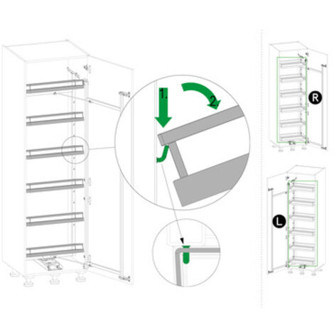 Hettich Dispensa Duo III Tablar Arena Style KB600 verchromt