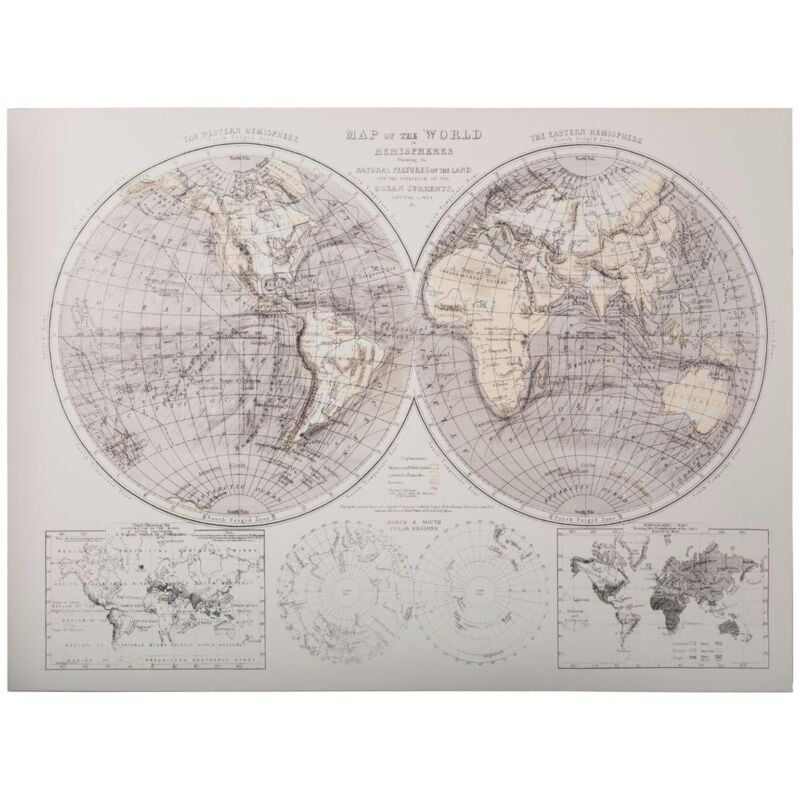 Tableau Mappemonde 58x78cm