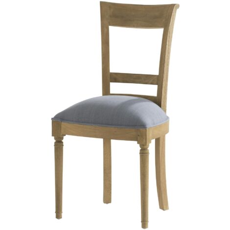 Chaise en bois et tissu gris LEON AMADEUS
