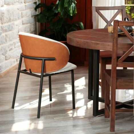 Chaise design beige HAWAI lot de 2 pour salle a manger et bureau chic ...