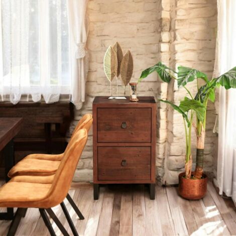 Caisson de bureau en bois recyclé 2 tiroirs SAMOA