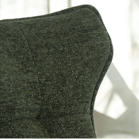 Chaise verte pivotante en velours avec passepoil (lot de 2) LOMBARDIE