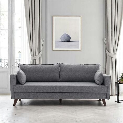 Canapé 3 places gris chiné - dos droit SPLIT