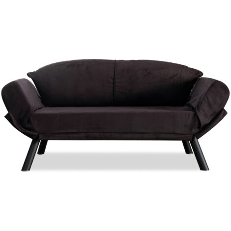 Banquette-lit noire - format compact LUCCA