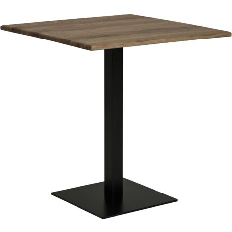 Table bistrot bois fonce NAPA 70 cm pietement central metal robuste ...