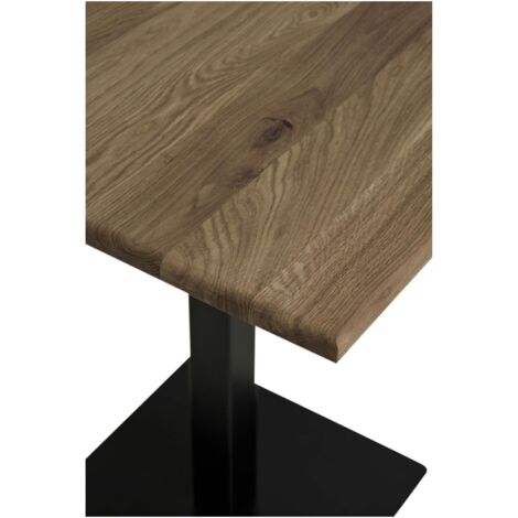 Table bistrot bois fonce NAPA 70 cm pietement central metal robuste ...