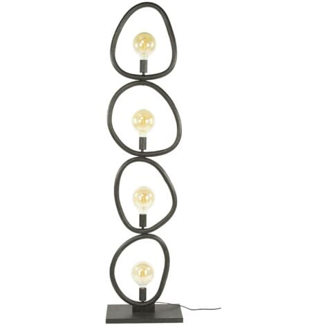 Lampadaire salon noir – forme galet, 4 ampoules TRIBECA