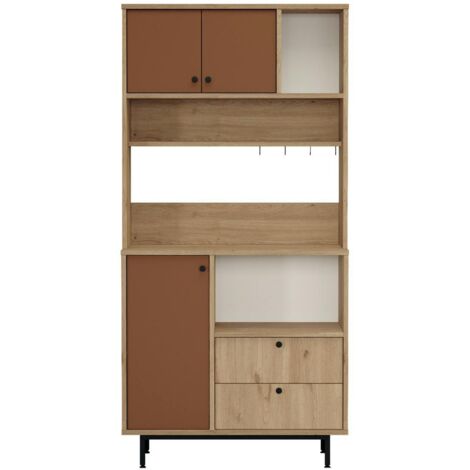 Buffet cuisine 3 portes niche micro-ondes H 180 cm JENA