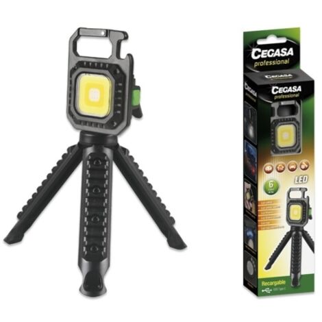 Cegasa profesional linterna mini con tripode cob hasta 670lm - luz ...