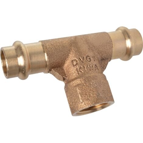 Té laiton à sertir Femelle Ø22-1/2"-22