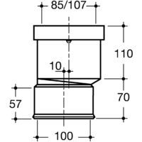 NICOLL Pipe wc sortie droite excentrée 85/107 Ø100