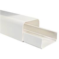 Goulotte PVC 80X60 Clipsage base Longueur 2,00ml - blanc