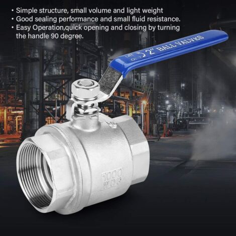 304 Edelstahl Zweiteiliger Vollanschluss Kugelhahn Innengewinde 2" DN50 1000 WOG,Kugelhahn