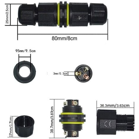 4er-Pack 3-polige wasserdichte Anschlussdose für den Außenbereich, IP ...
