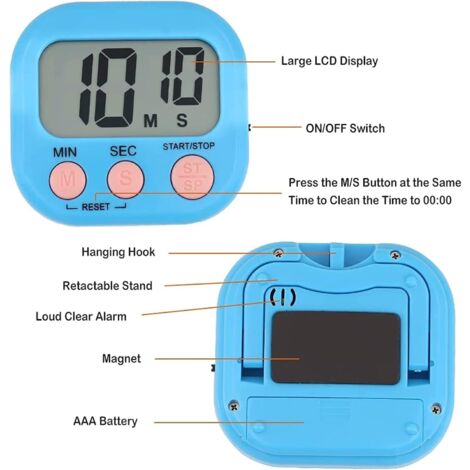 Stück magnetischer Küchentimer, magnetischer Timer mit lautem Alarm für ...