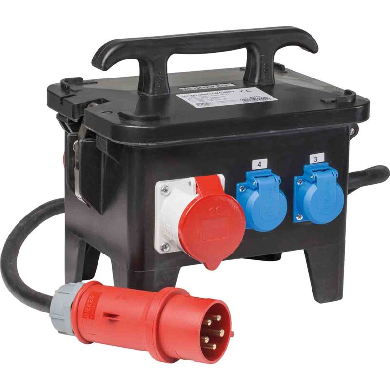 M4 CEE mobiler Baustellen-Stromverteiler 400V/32A/max. 22kW IP44