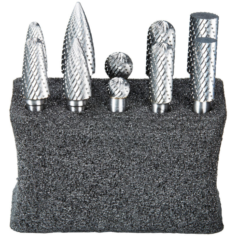 Jeu de fraises-lime, queue de 6 mm, Quantité : 10 pièces