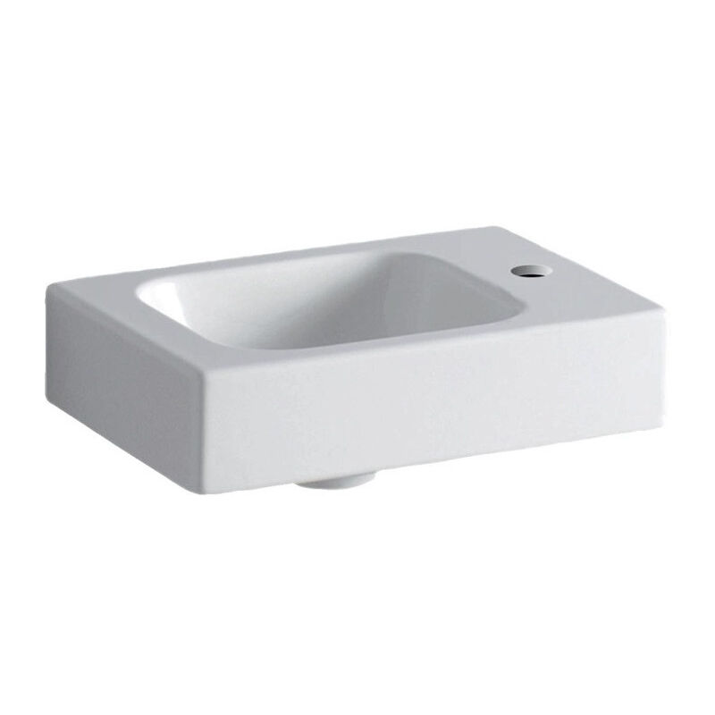 Lave-mains iCon 380x280mm avec trou pour robinet droite blanc KT