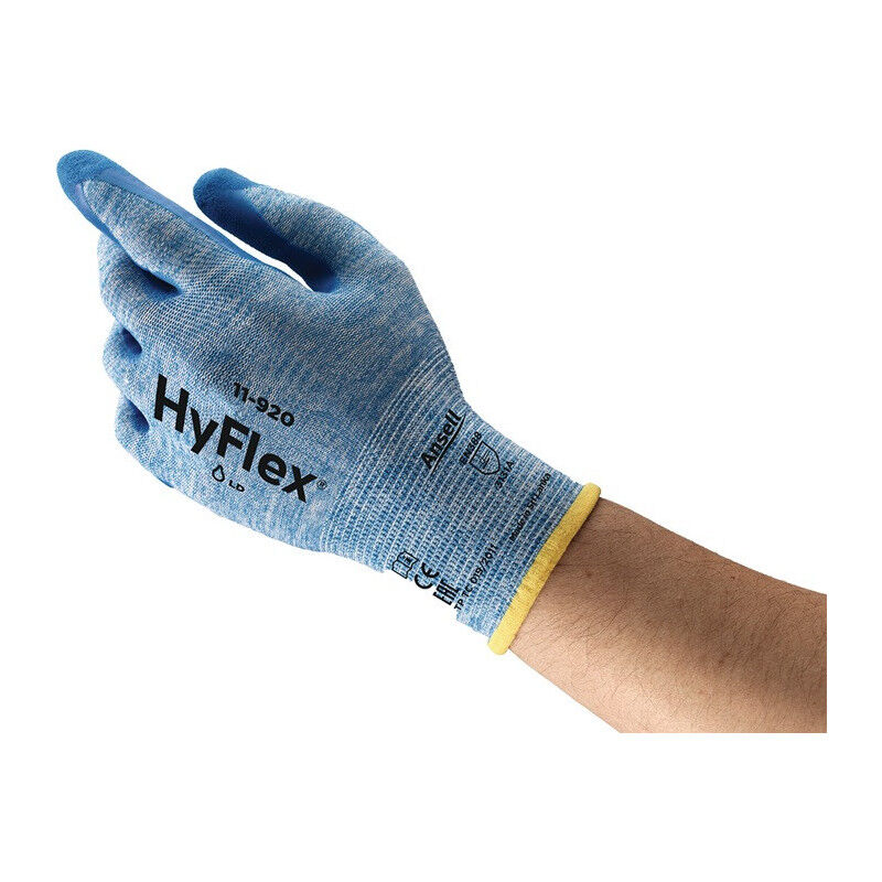 Gant HyFlex® 11-920 Taille 8 bleu EN 388 PSA II Nyl.m.Nitril ANSELL (Par 12)