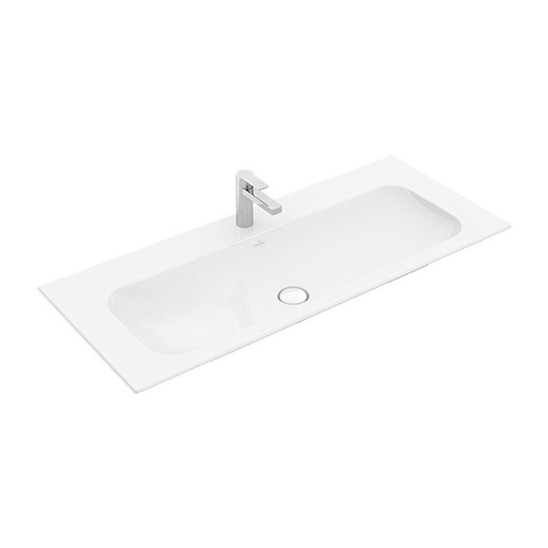 Lavabo V&B FINION avec trop-plein couvert ViFlow 1200x500mm blanc C+