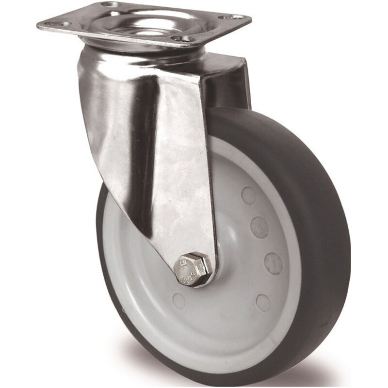 Roulette pivotante D.100mm Trgf.100kg avec platine platine L.67mm à ...