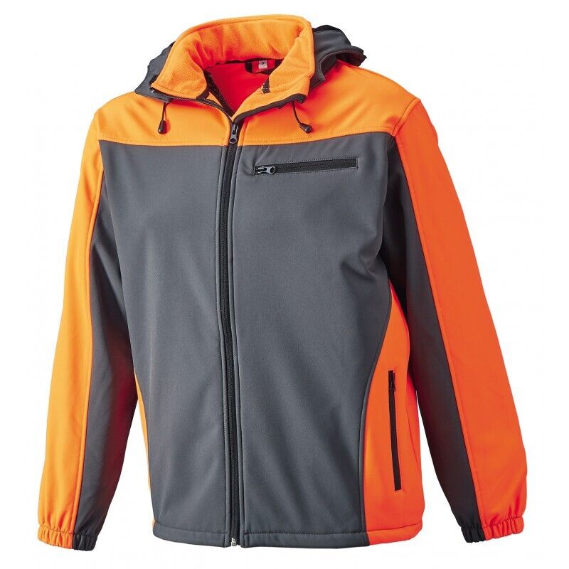 Veste softshell avec capuche ,Taille L, anthr./orange vif